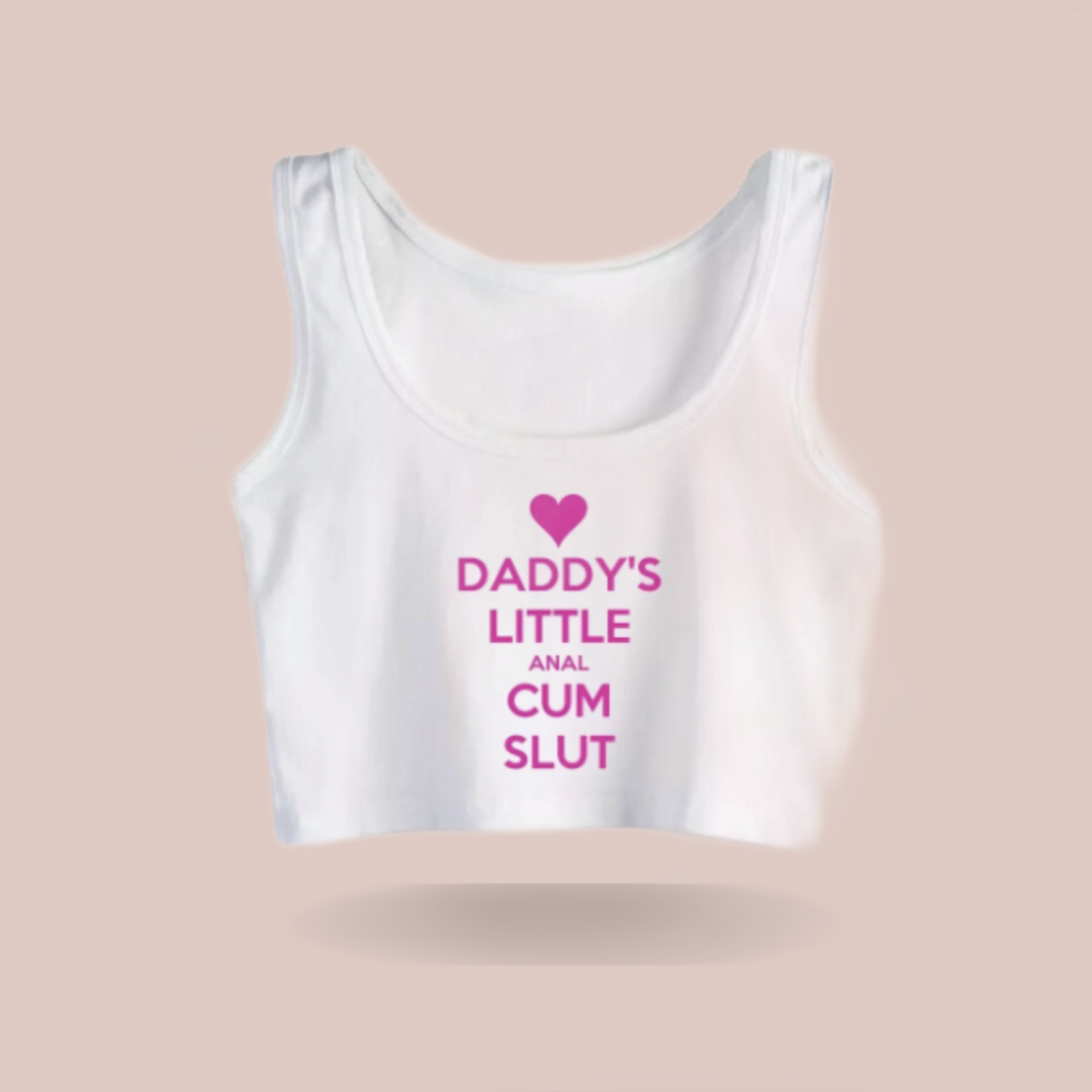 Daddy's Little Anal Cum Slut Crop Top T-Shirt – House of Chastity